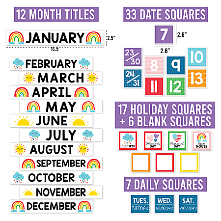 Hadley Designs Rainbow Circle Time Bulletin Board Calendar for ...