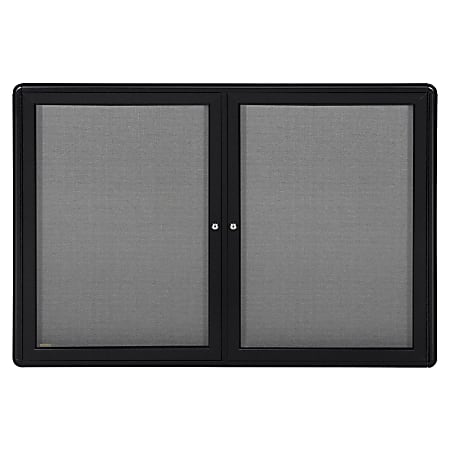 Ghent 2 Door Ovation Enclosed Fabric Tackboard 34 x 47 Aluminum Frame ...
