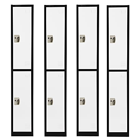 Alpine 2 Tier Steel Lockers 72 H x 12 W x 12 D BlackWhite Set Of 4 ...