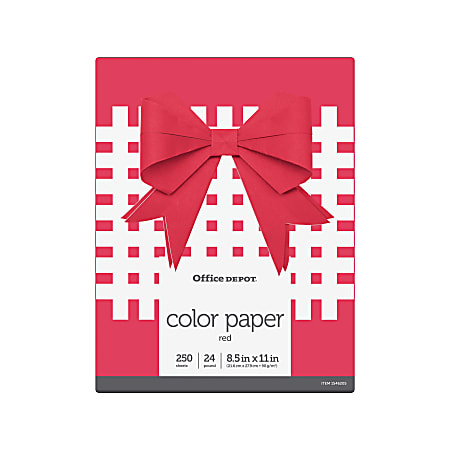 Office Depot Color Bright Copy Paper Red Letter 8.5 x 11 250 Sheets Per ...