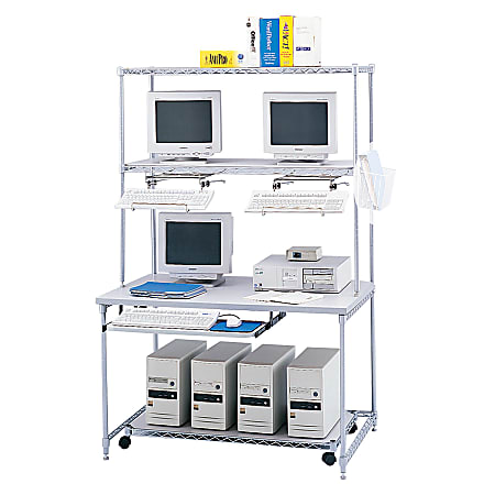 Safco Wire LAN Workstation 73 H x 48 W x 30 D Gray - Office Depot