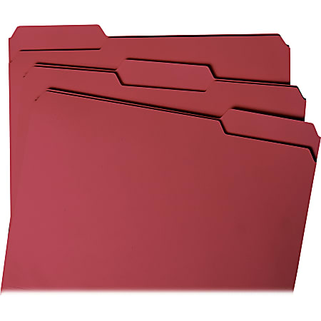 Smead 13 Cut 2 Ply Color File Folders Letter Size Maroon Box Of 100 ...