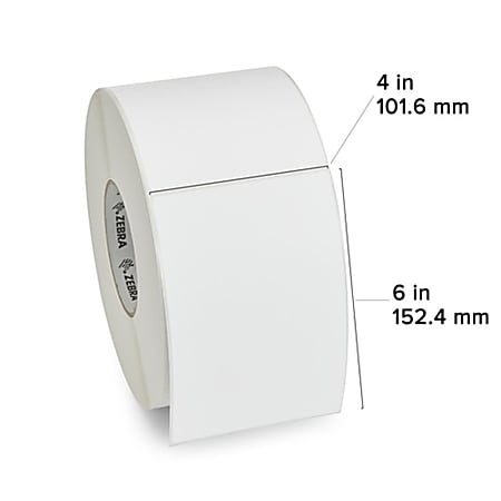 Zebra Thermal Transfer Label Paper F58790 Rectangle 4 x 6 White 1000 ...