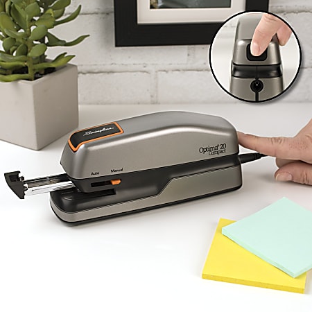 Swingline Optima 20 Compact Electric Stapler 20 Sheets Silver - Office ...
