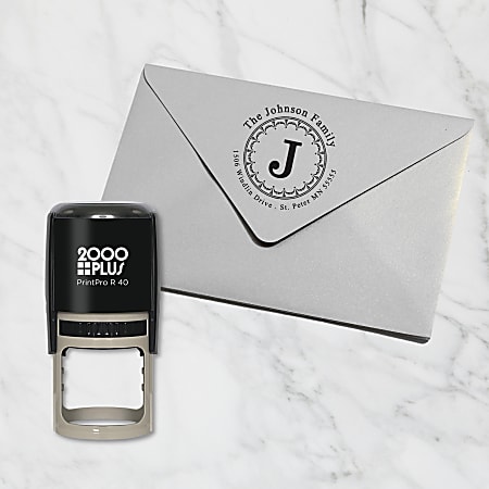 Custom DesignerMonogram 2000Plus PrintPro Self Inking Stamp R40MRound 1 ...