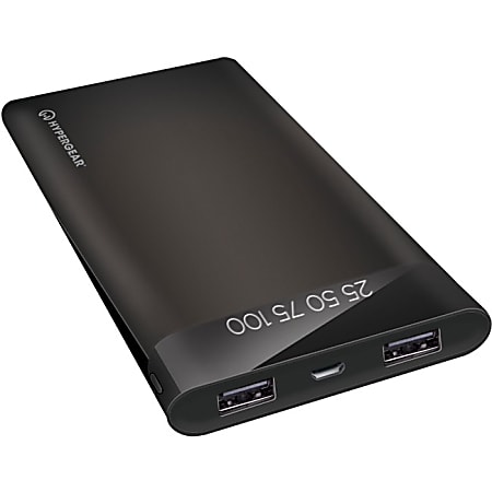 HyperGear® Dual-USB Portable Battery Pack, 20,000 mAh, Black, 14045