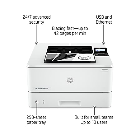 HP LaserJet Pro 4001n Laser Monochrome Printer - Office Depot