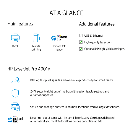 HP LaserJet Pro 4001n Laser Monochrome Printer - Office Depot