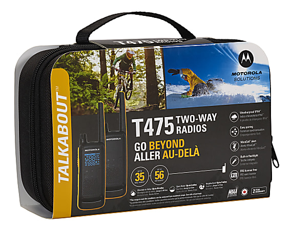 Motorola Solutions TALKABOUT T475 Two Way Radio 2 Pack - Office Depot