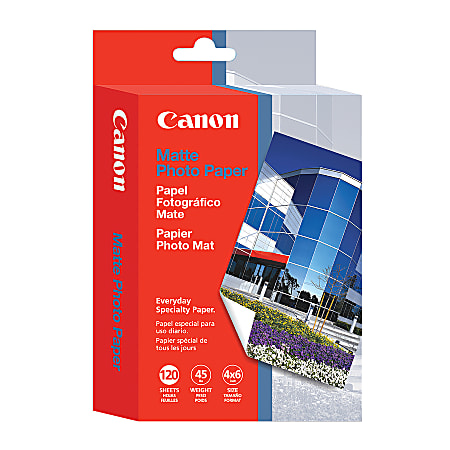 Canon Photo Paper Matte 4 x 6 45 Lb Pack Of 120 Sheets - Office Depot