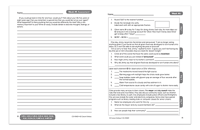 Carson Dellosa Common Core 4 Today Workbook Grade 4 - Office Depot