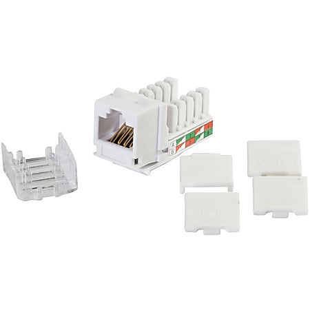 C2G Cat6 RJ45 UTP Keystone Jack White Mini phoneVGA 29311 - Office Depot