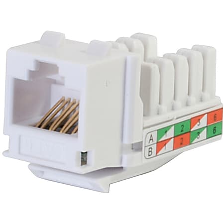 C2G Cat6 RJ45 UTP Keystone Jack White Mini phoneVGA 29311 - Office Depot