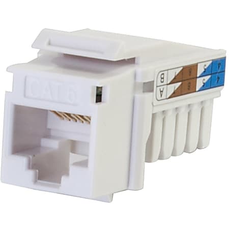 C2G Cat6 RJ45 UTP Keystone Jack White Mini phoneVGA 29311 - Office Depot
