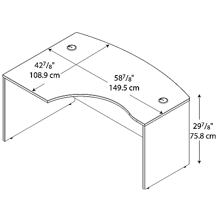Bush Business Furniture Components L Bow Desk Left Handed 60 W x 43 D ...