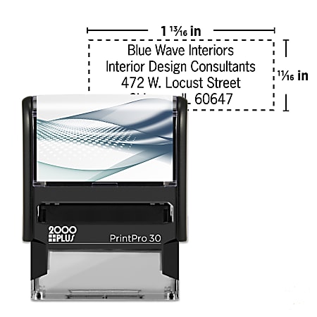 Custom 2000Plus PrintPro Self Inking Stamp 30PRectangle 1116 x 1 1316 ...
