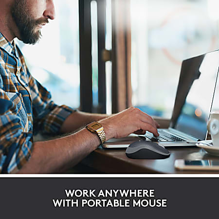 Logitech M185 Ambidextrous Wireless Mouse Swift Gray - Office Depot