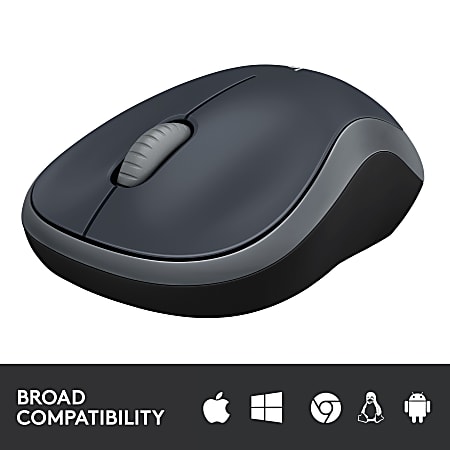 Logitech M185 Ambidextrous Wireless Mouse Swift Gray - Office Depot