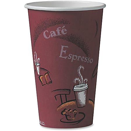 Solo Cup Bistro Design Hot Drink Cups 16 Oz Maroon Carton Of 1000 ...