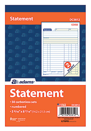 Adams Statement Book 5 916 x 7 1516 - Office Depot