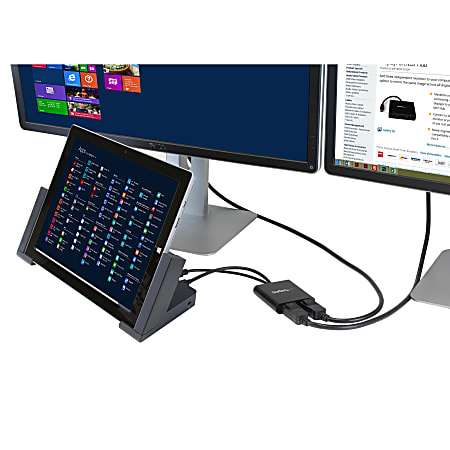 StarTech.com 2 Port Multi Monitor Adapter Mini DisplayPort 1.2 to DisplayPort MST Hub Dual 4K ...