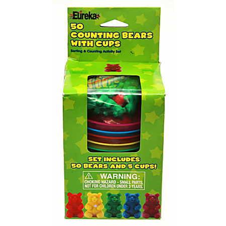 Eureka Counting Bears With Cups Manipulatives Ages 4 7 Set Of 55 ...