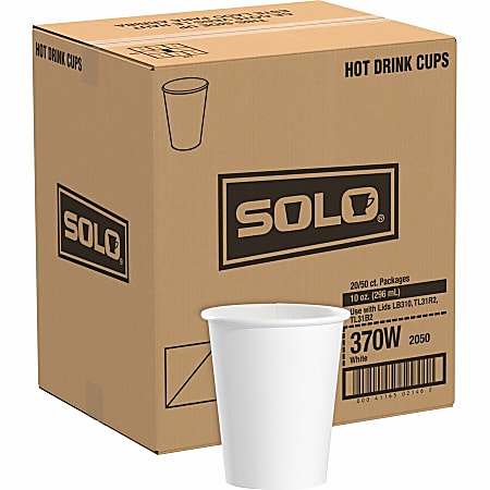Solo Cup Polycoated Hot Paper Cups 10 Oz White 50 Cups Per Sleeve Case ...