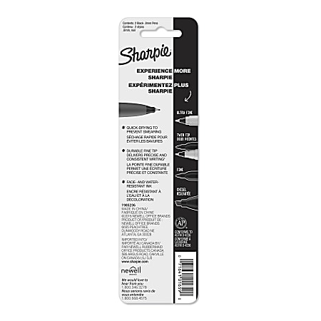 Sharpie Pen Grip - Fine Point - Fine Pen Point - Black - 2 / Pack