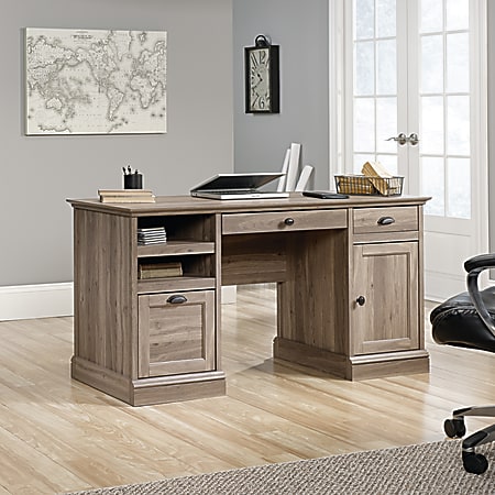 Sauder Barrister Lane 59 W Executive Computer Desk Salt Oak - Office Depot