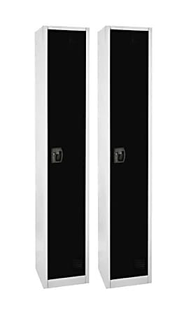Alpine 1 Tier Steel Lockers 72 H x 12 W x 12 D Black Set Of 2 Lockers ...