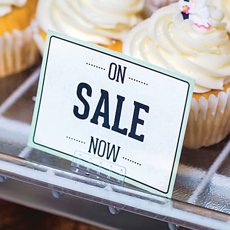 Deflecto Angled Table Top Sign Holder 2 38 D x 1 916 W x12 H Clear Pack ...