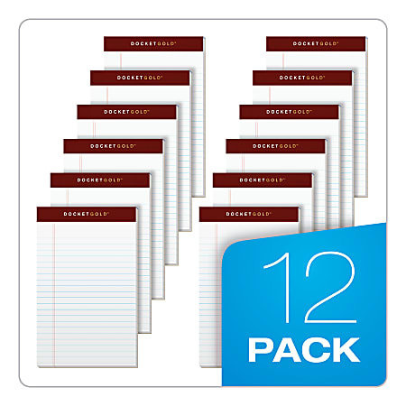 TOPS Docket Gold Premium Writing Pad 5 x 8 Legal Ruled 50 Sheets White ...