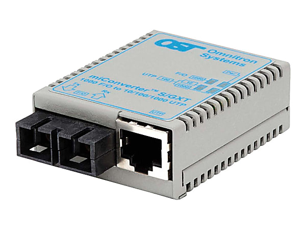 Omnitron miConverter SGXT Fiber media converter GigE 10Base T 100Base TX 1000Base T 1000Base X ...