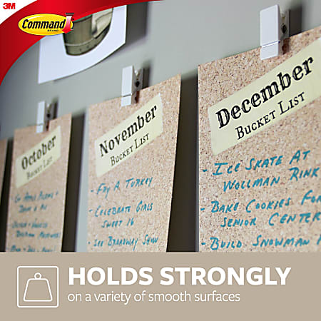 3M Command Quartz Spring Clips Small White Pack Of 3 - Office Depot