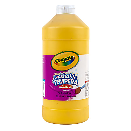 Crayola Artista II Washable Tempera Paint 32 oz Yellow Pack Of 3 ...