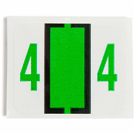 Smead BCCRN Bar Style Permanent Numerical Labels 4 Light Green Roll Of ...