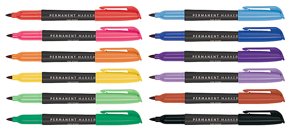 Office Depot Brand Permanent Markers Fine Point 100percent Recycled ...