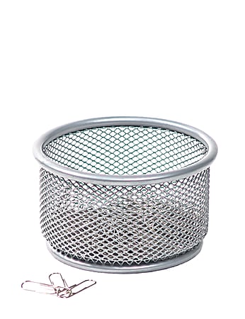 Office Depot Brand Mesh Paper Clip Holder Silver - Office Depot