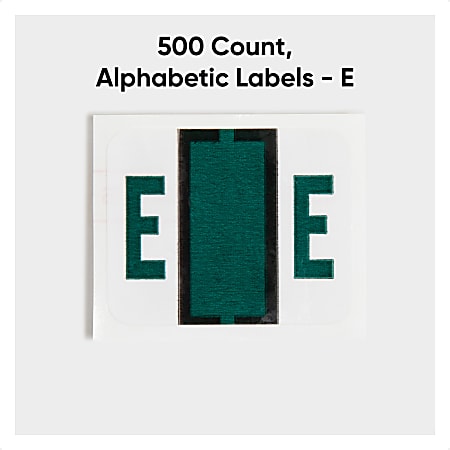 Smead BCCR Bar Style Permanent Alphabetical Labels E Dark Green Roll Of ...