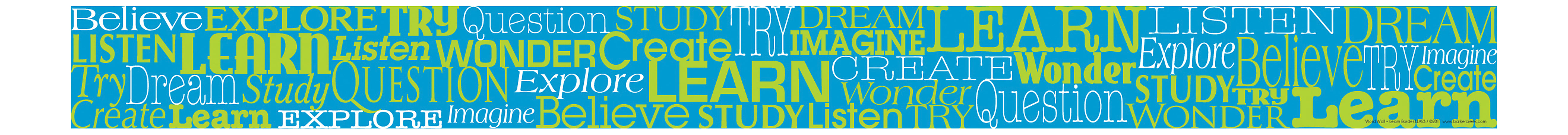 Barker Creek Double Sided Border Strips 3 x 35 Word Wall Learn Set Of ...