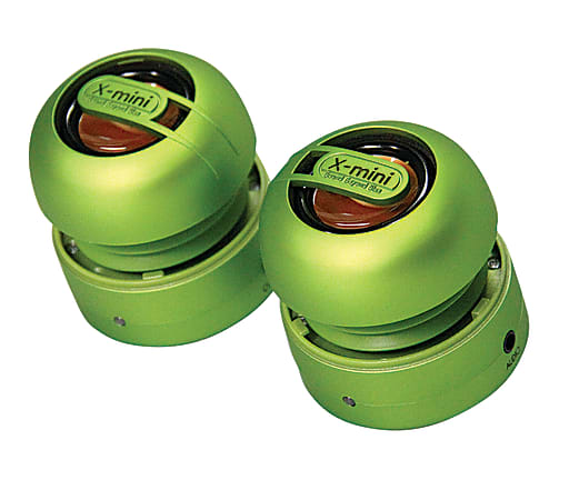 X mini Max Capsule 2 Piece Stereo Speaker System Green - Office Depot
