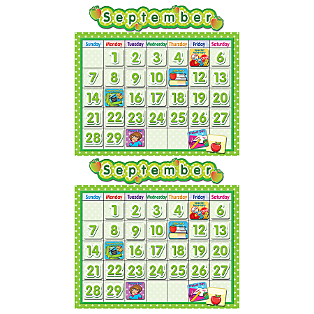 Teacher Created Resources School Calendar Bulletin Board Sets 24 x 18 Polka Dot Pack Of 2 Sets ...