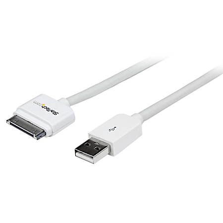 StarTech.com 3m 10 ft Long Apple 30 pin Dock Connector to USB Cable for ...
