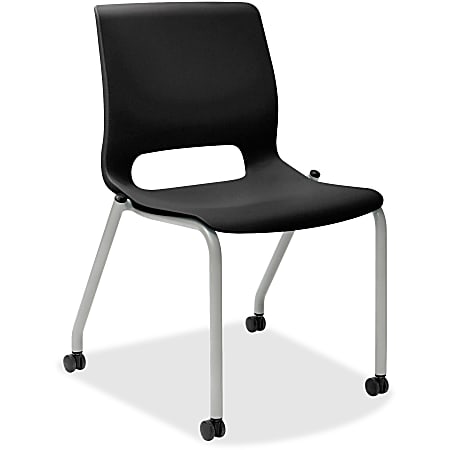 HON Motivate Stacking Chair With Casters Onyx Set Of 2 - Office Depot