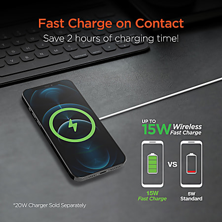 HyperGear Universal Magnetic Wireless Fast Charger Ultra Slim White ...