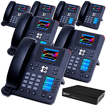 XBLUE QB1 VoIP Phone System Bundle 7 Phones QB1007 - Office Depot