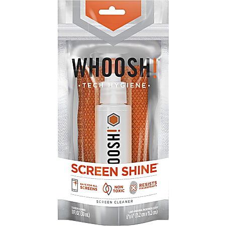 WHOOSH Spray Cleaner With Microfiber Cloth 1 Oz - Office Depot