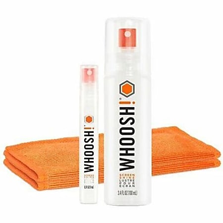 WHOOSH Spray Cleaner With Microfiber Cloth Duo 0.3 Oz And 3.4 Oz ...