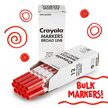 Crayola Bulk Markers Conical Tip Red 12 Per Pack Set Of 3 Packs ...