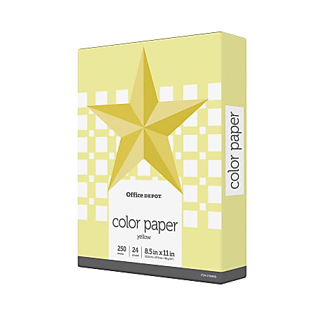Office Depot Color Bright Copy Paper Letter Size 8 12 x 11 24 Lb Yellow ...